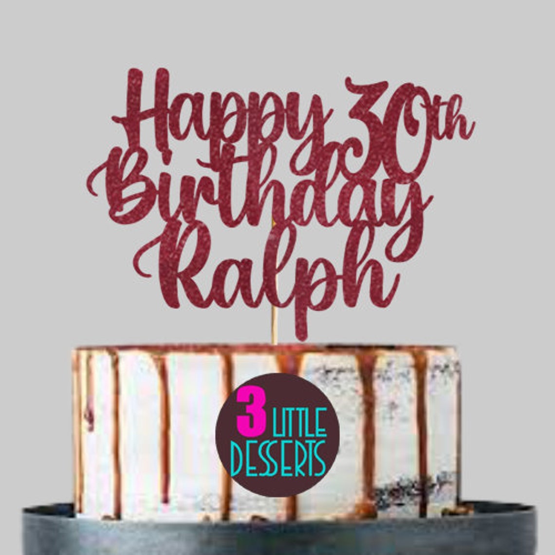 30 Birthday Cake Topper, 30th Birthday, 30th Cake Topper, Custom Cake ...