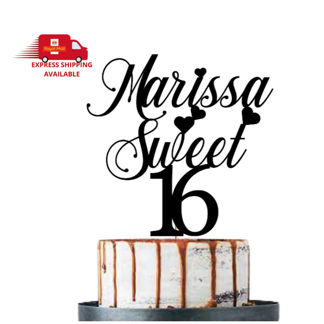Sweet 16 Cake Topper Birthday Cake Topper Glitter Cake - Etsy UK