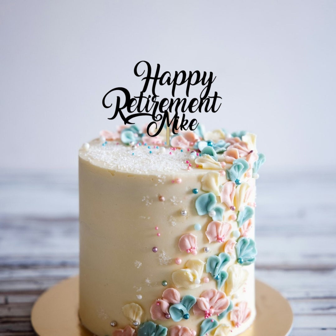 Glitter Custom Retirement Cake Topper Celebration Gift Card - Etsy