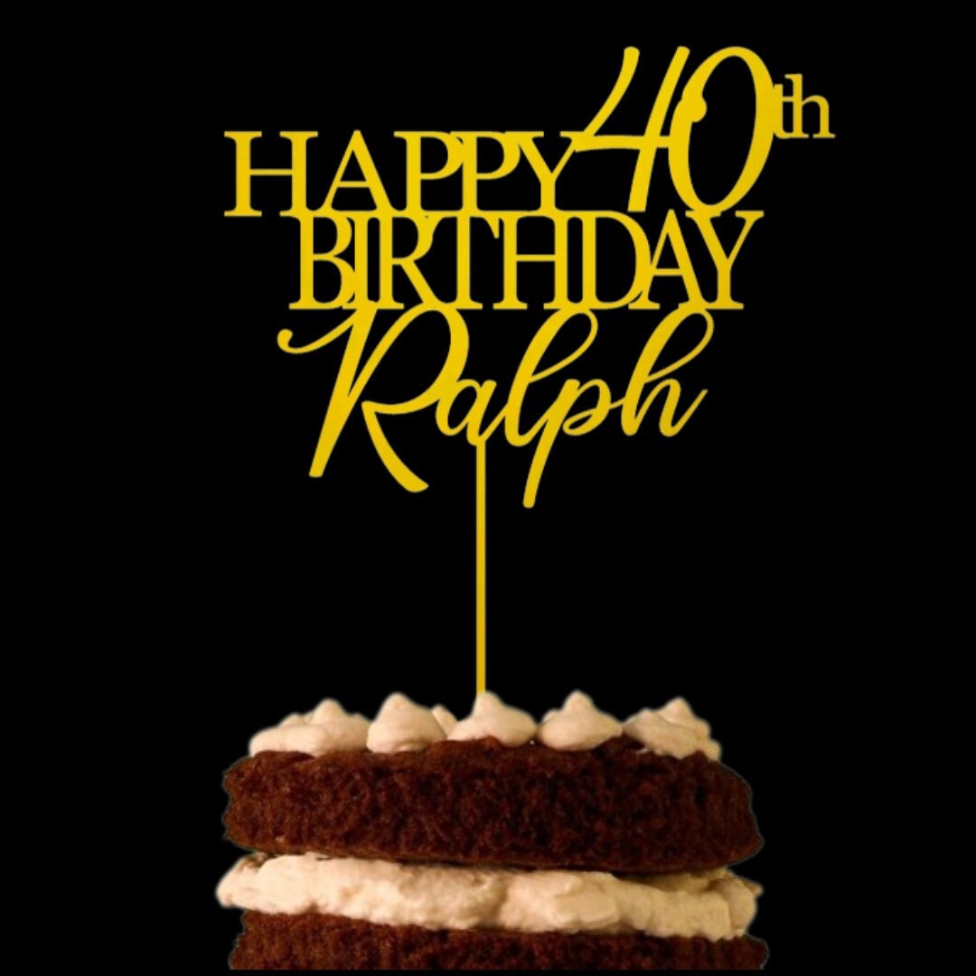 40 Birthday Cake Topper, 40th Birthday, Custom Acrylic Cake Topper ...