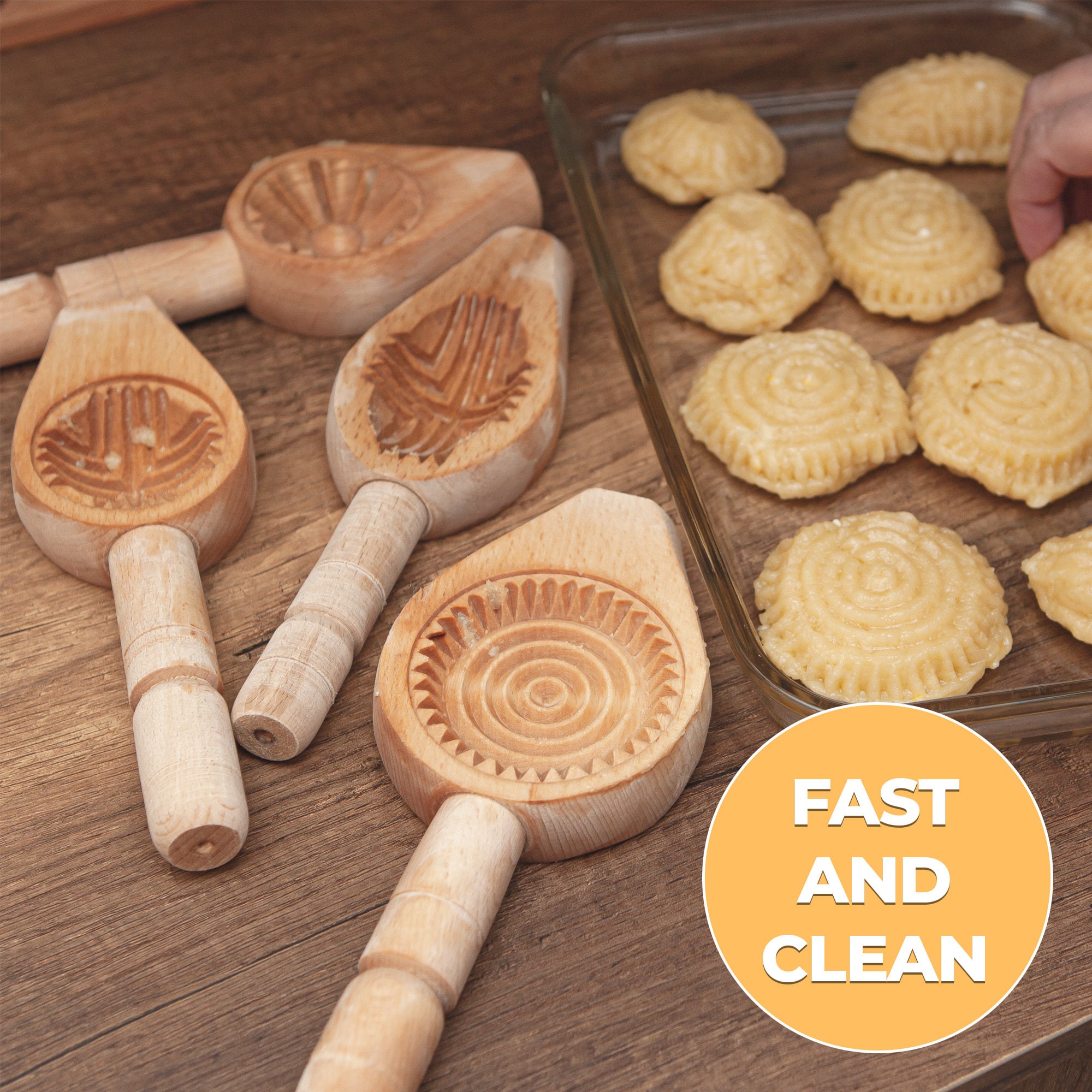 Traditional Hand Carved Wooden Cookies Mould, Cake & Pastry Maamoul ...