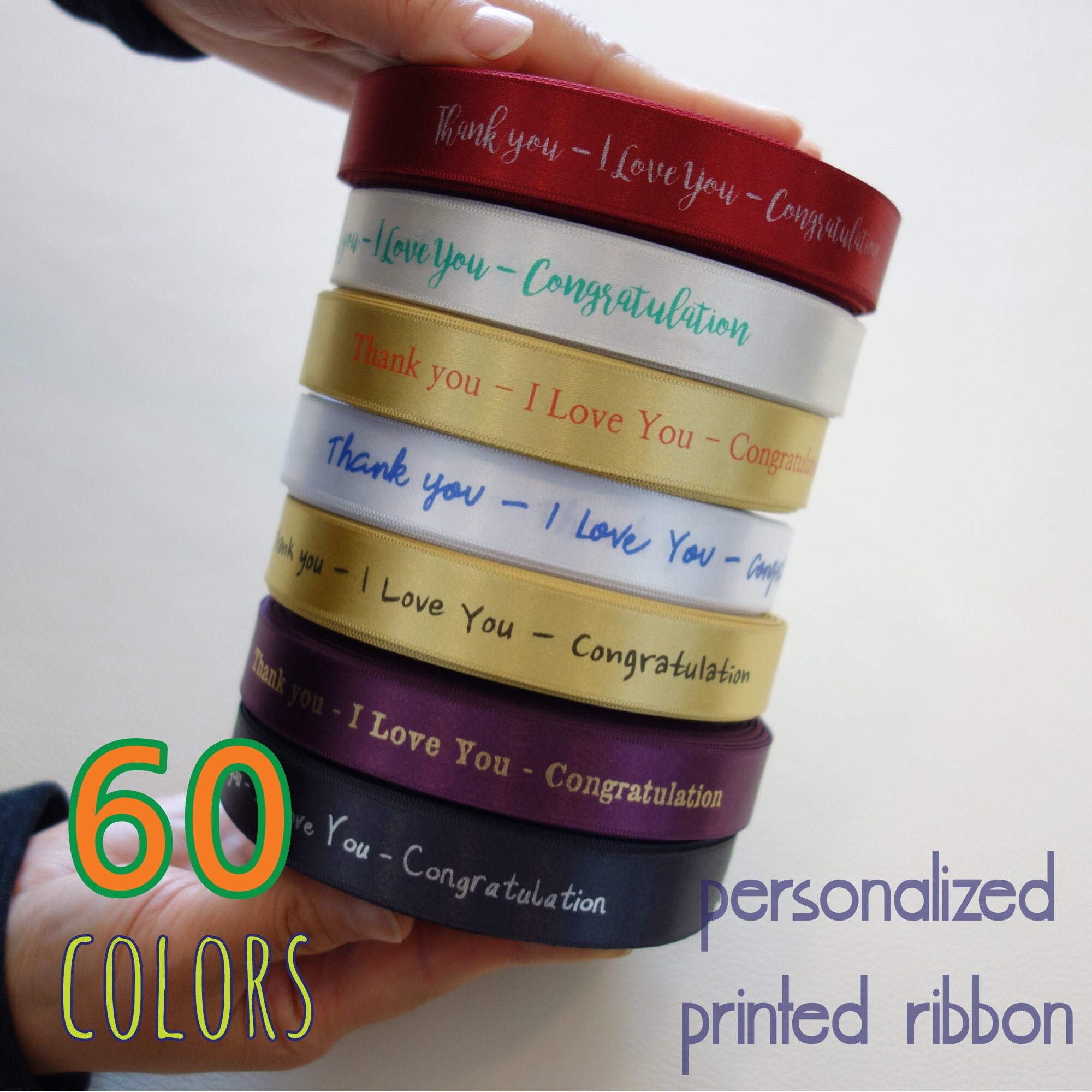 Personalized printed ribbon custom printed ribbon birthday | Etsy