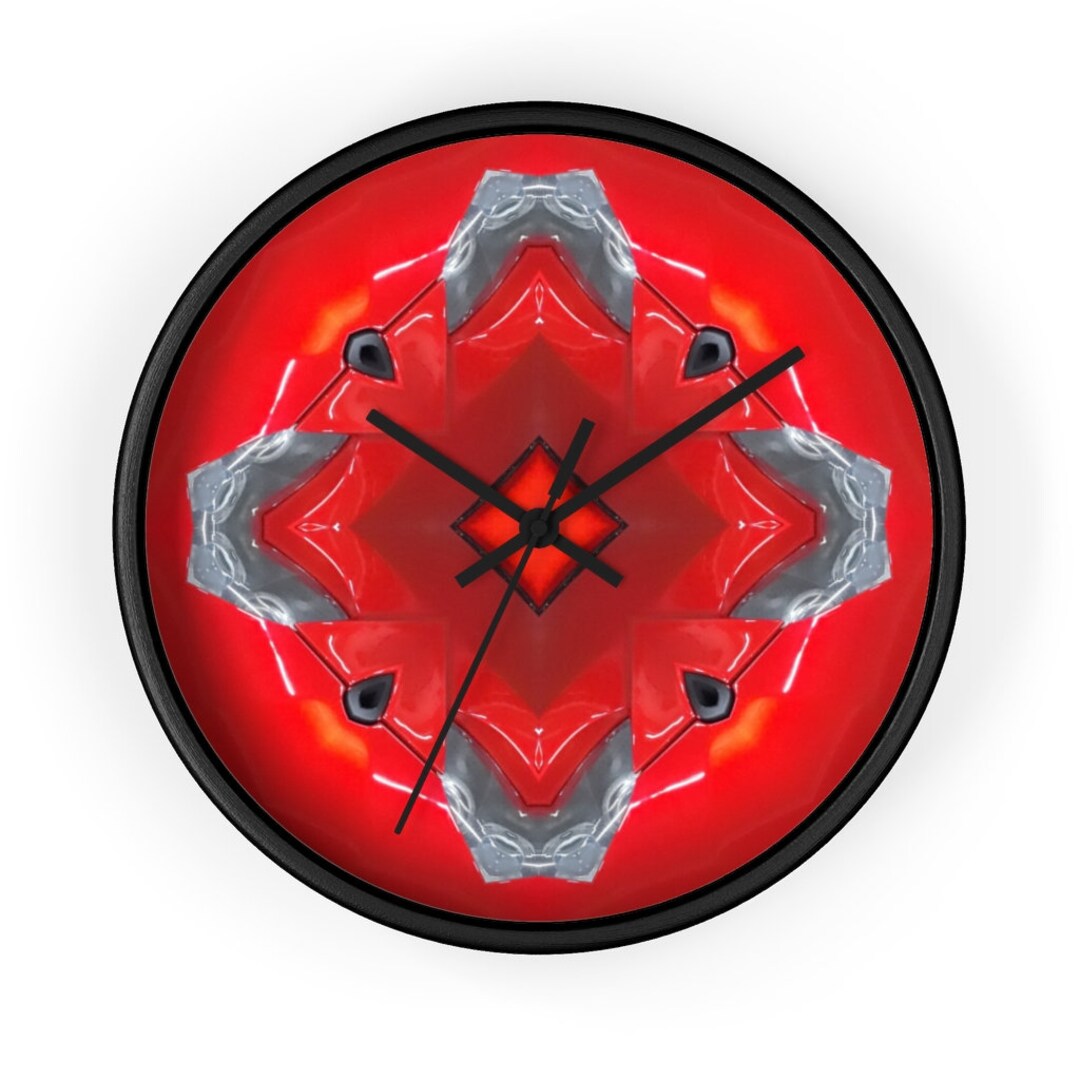 Abstract Intense Red Wall Clock Decor Wall Clock Vibrant - Etsy