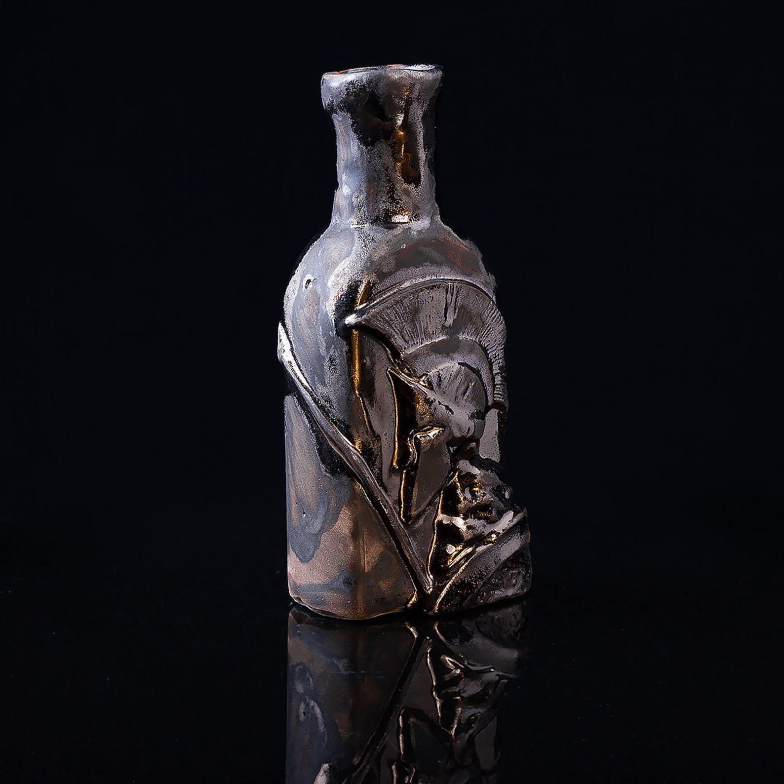 Gold Sparta Vase bottle Spartan ceramic flower vase Gold Handmade ...
