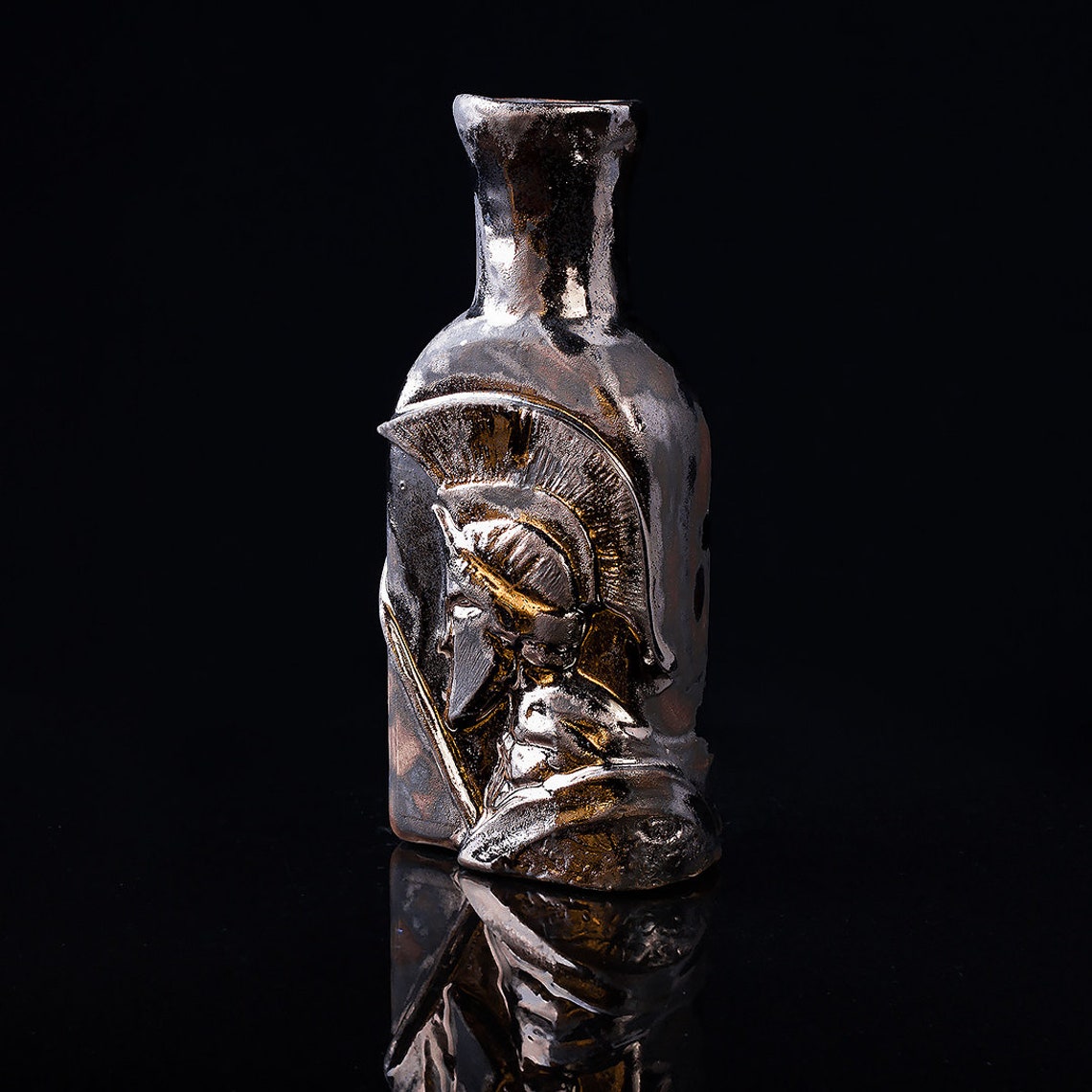 Gold Sparta Vase bottle Spartan ceramic flower vase Gold Handmade ...