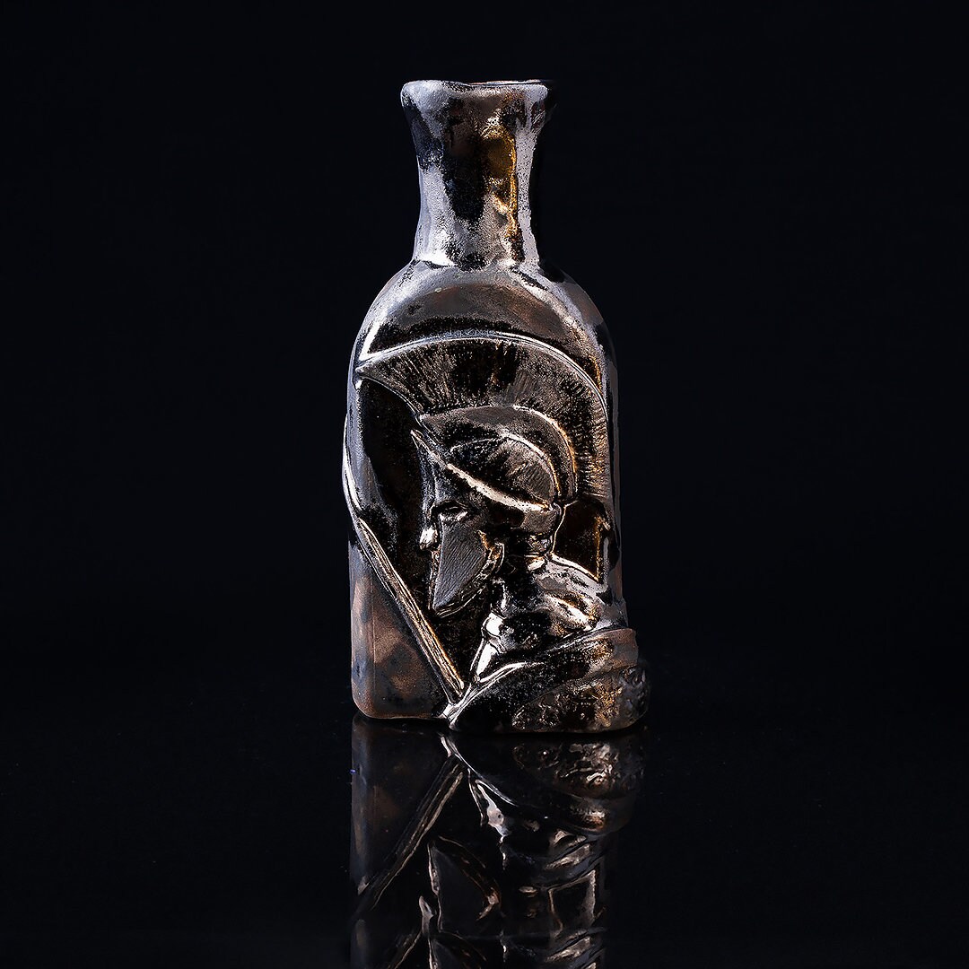 Gold Sparta Vase bottle Spartan ceramic flower vase Gold Handmade ...