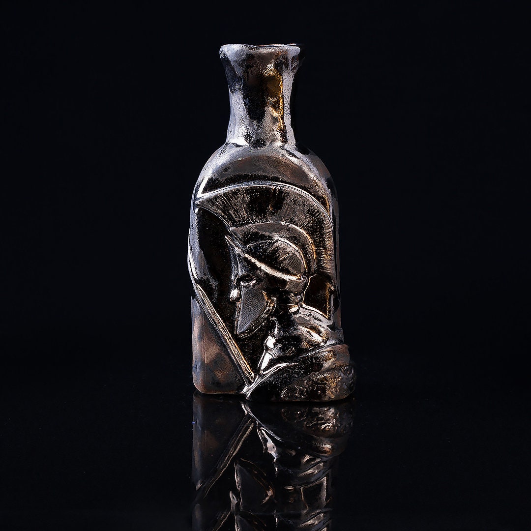 Gold Sparta Vase bottle Spartan ceramic flower vase Gold - Etsy.de