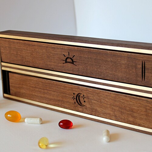 Pill Box 7 Day Night Pill Case Organizer Large Decorative - Etsy