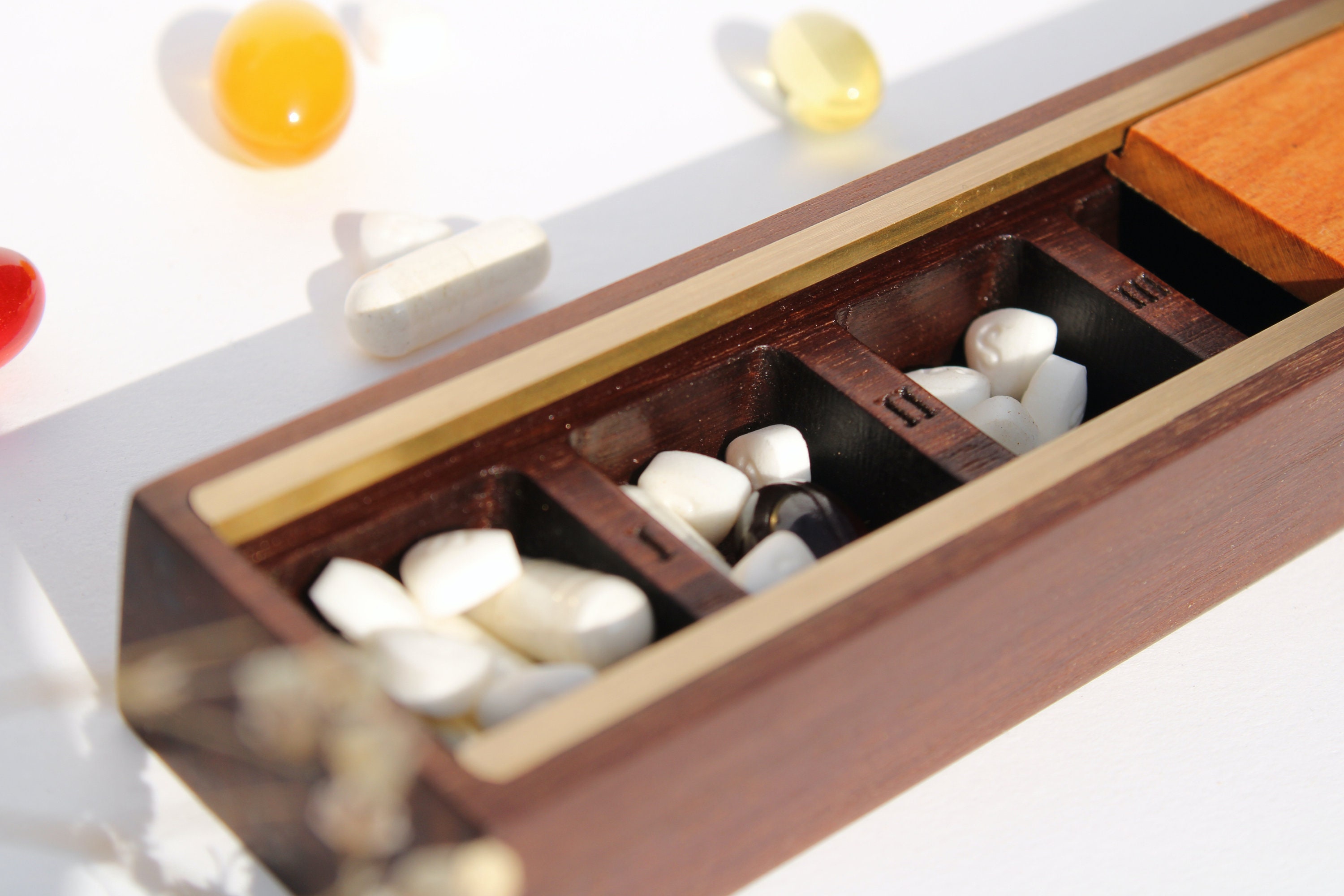 Pill case custom gift wood pill box pill box large pill | Etsy