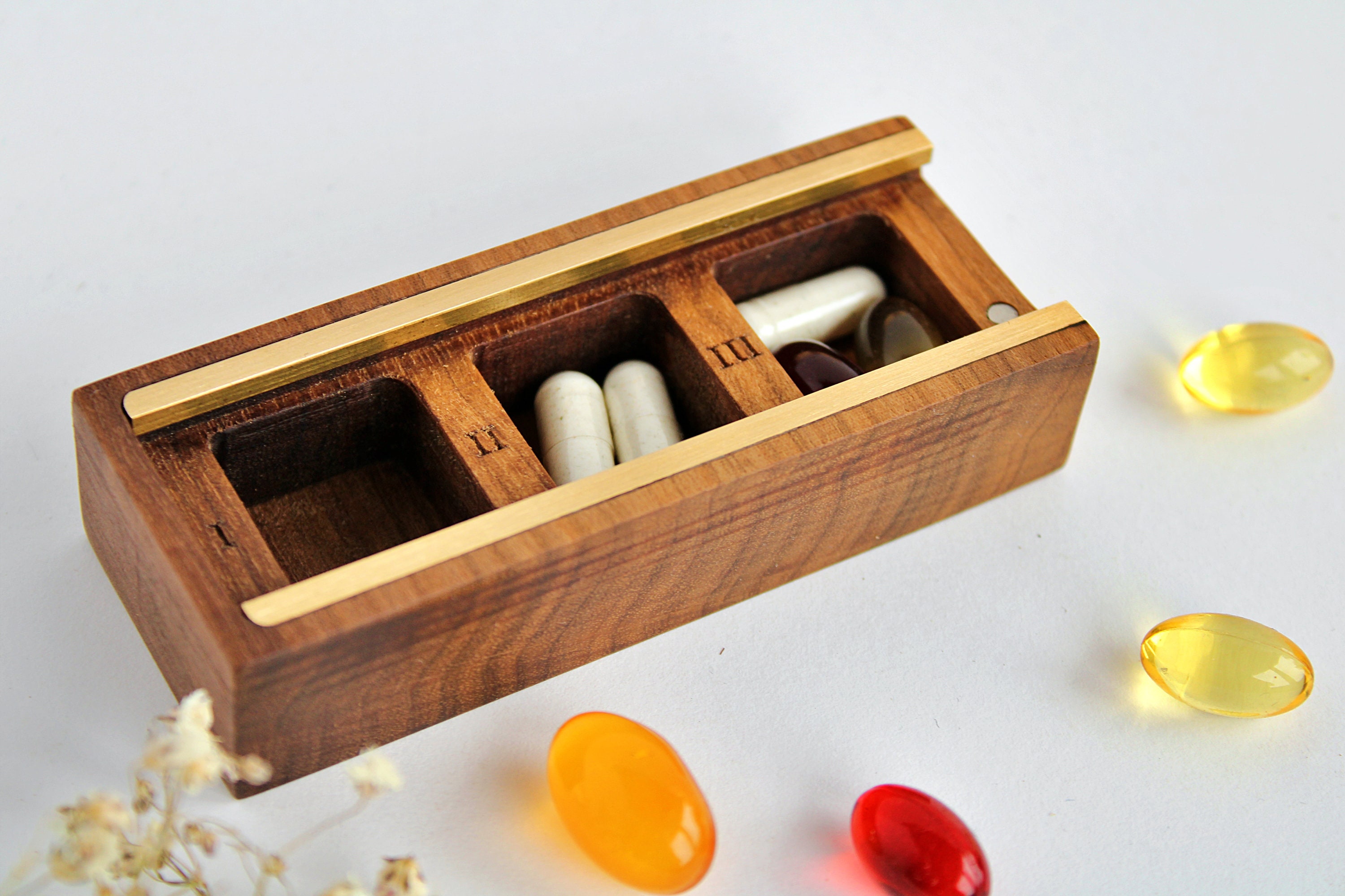 Small Pill Case Little Pill Box Daily Pill Case Walnut Box - Etsy Australia