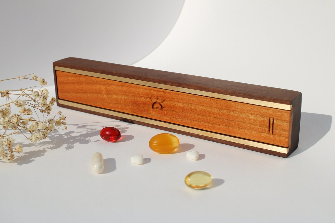 Pill Case Custom Gift Wood Pill Box Pill Box Large Pill | Etsy