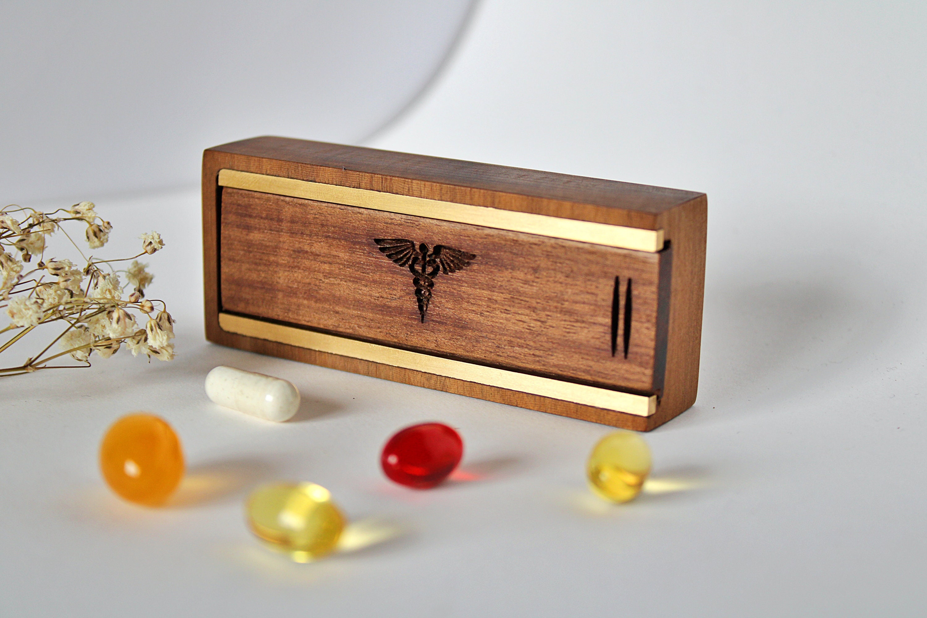 Small Pill Case Little Pill Box Daily Pill Case Walnut Box - Etsy Australia