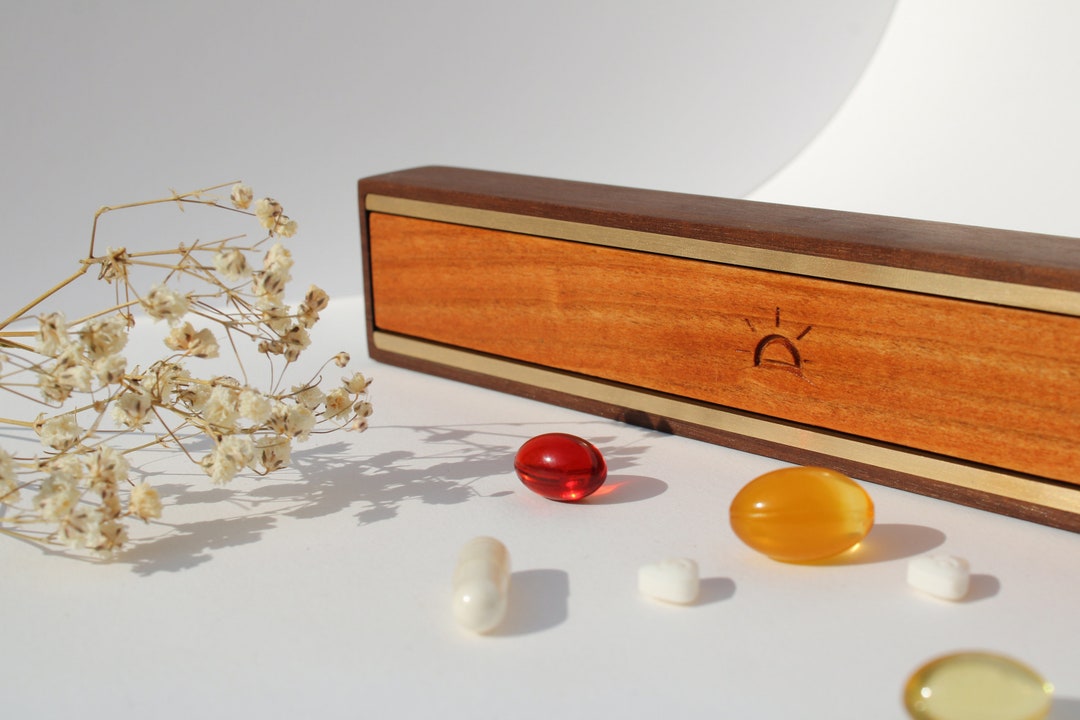 Pill Case, Custom Gift, Wood Pill Box, Pill Box, Large Pill Case ...