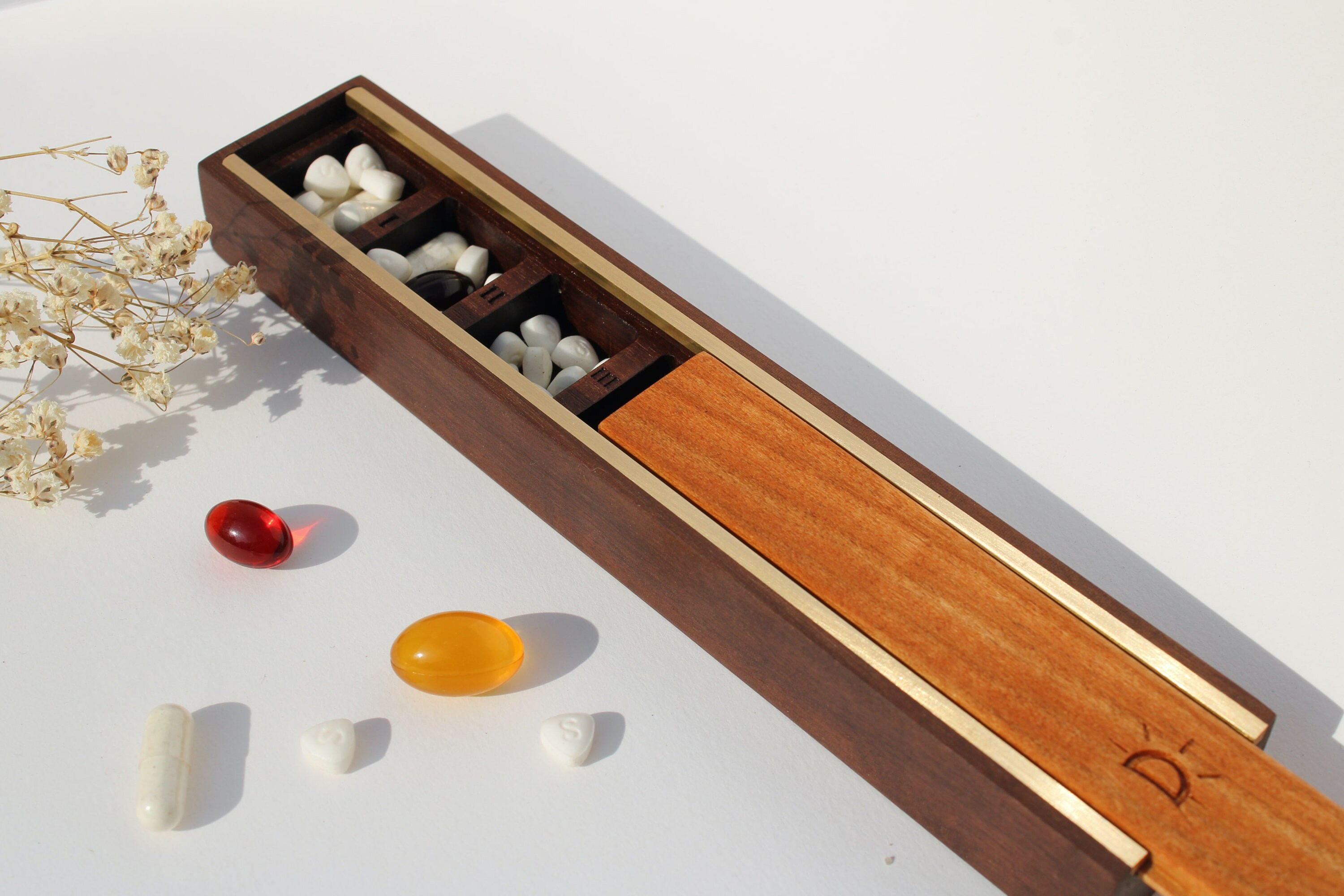 Pill case custom gift wood pill box pill box large pill | Etsy