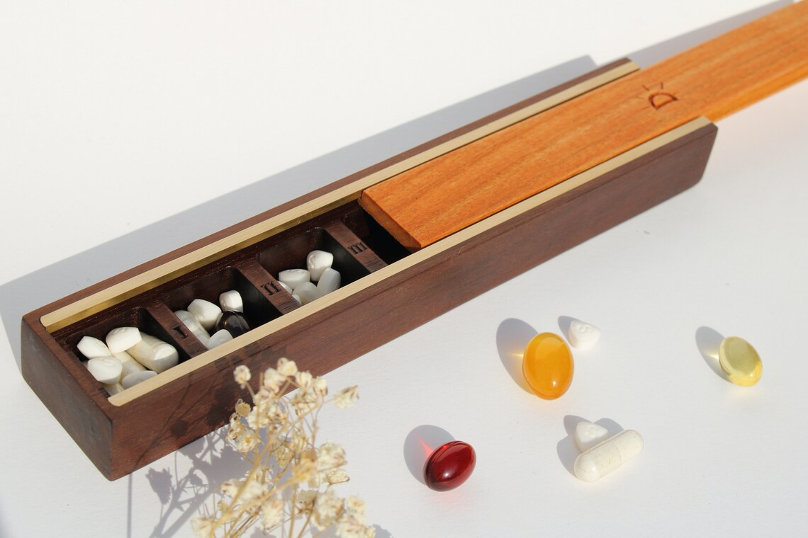 Pill Case Custom Gift Wood Pill Box Pill Box Large Pill | Etsy