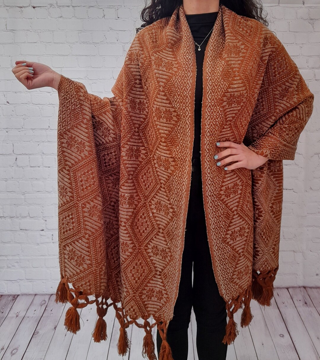 Large Shawl Scarf Pashmina Rebozo. Handmade, Traditional, Premium ...