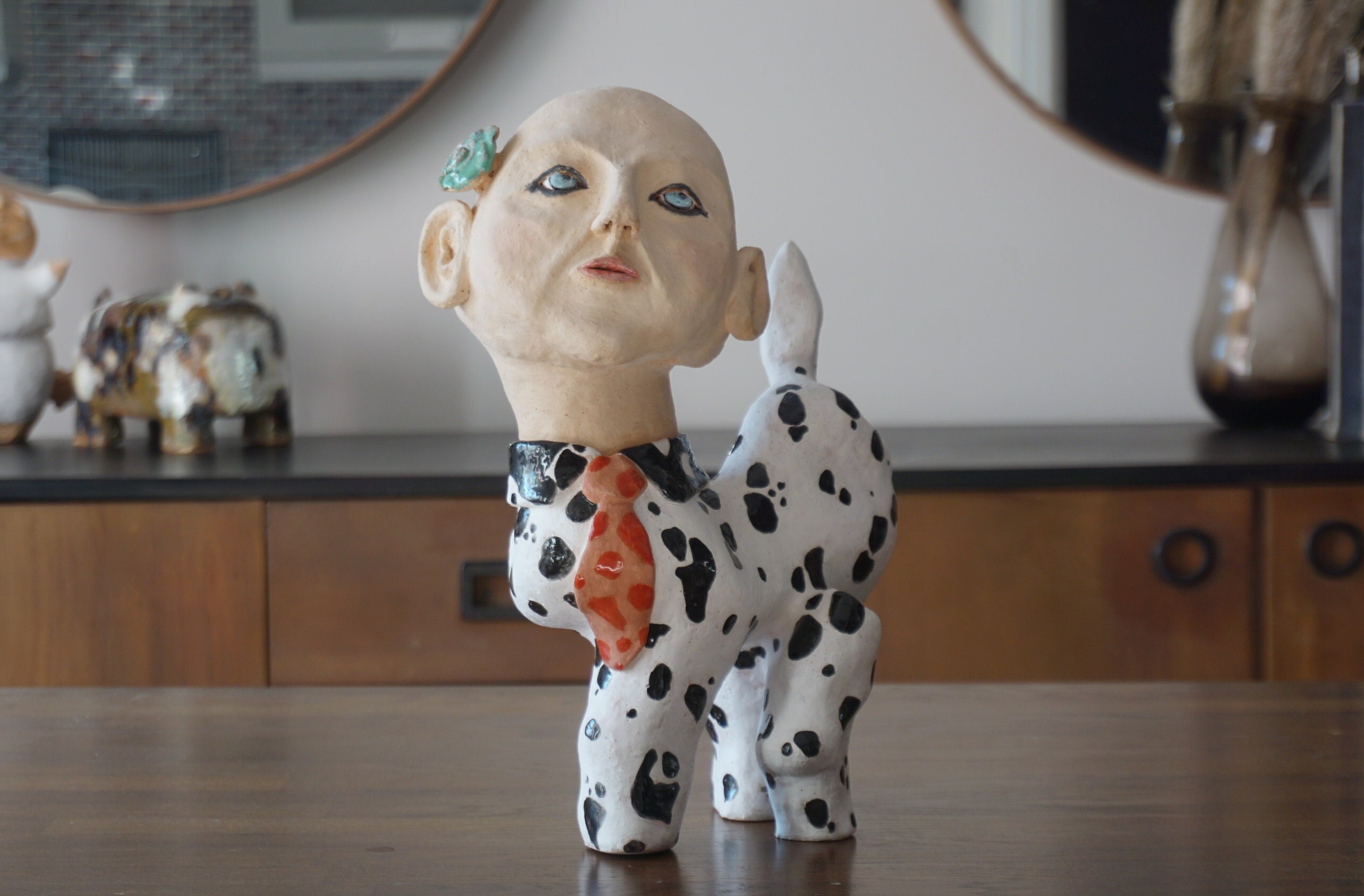 Handmade Ceramic Face Sculpture: Contemporary Clay Art Object - Etsy