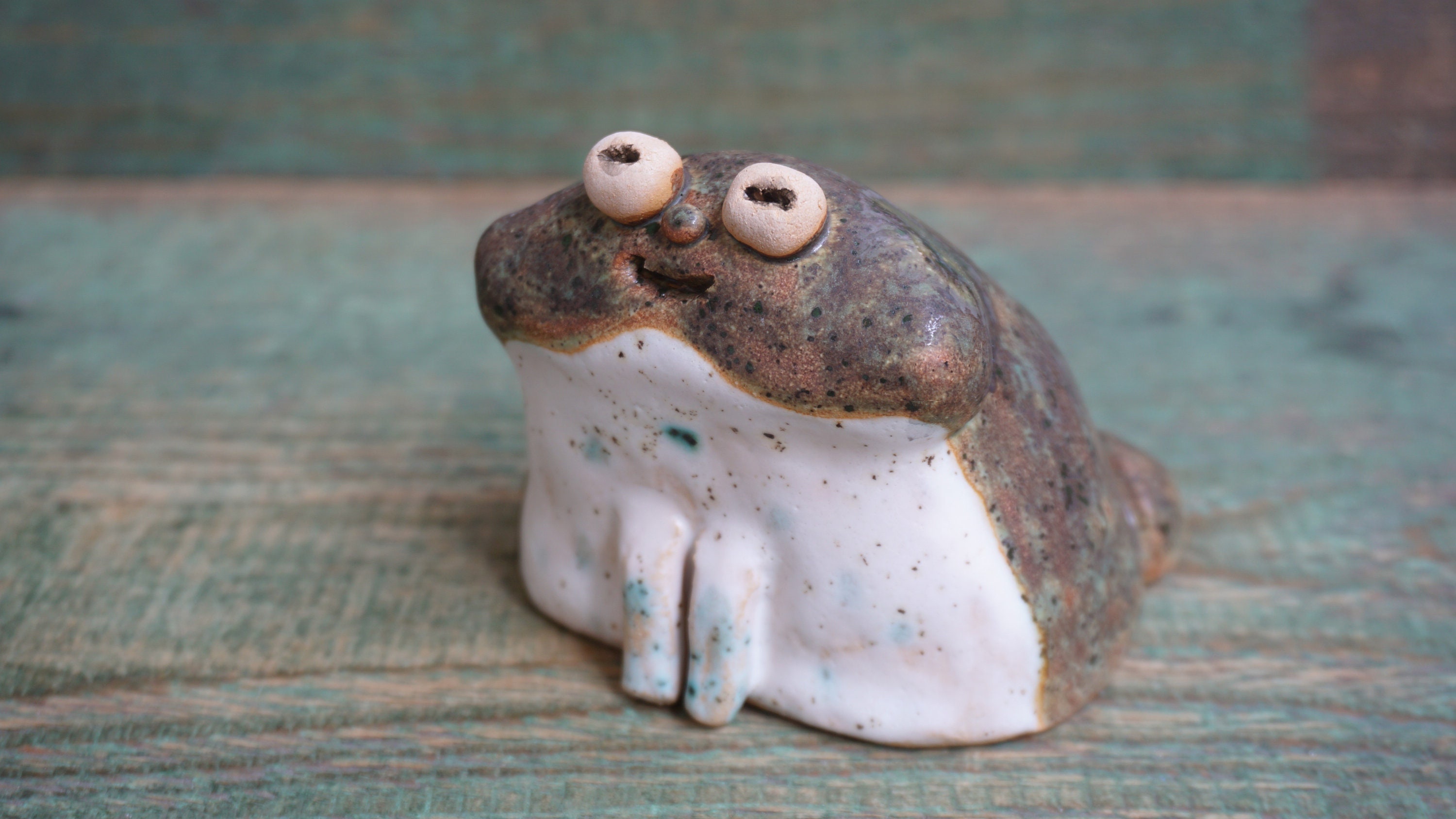 Handmade Ceramic Frog Figurine: Weird Sculpture Art, Kawaii Frog - Etsy