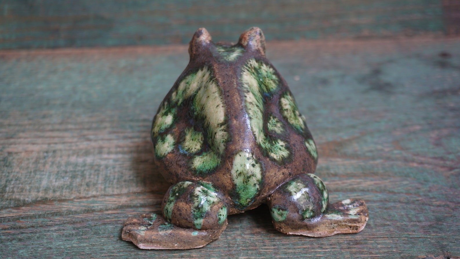 Ceramic Frog Figurine, Ceramic Sculpture Art, Cute Frog Statue, Pacman ...