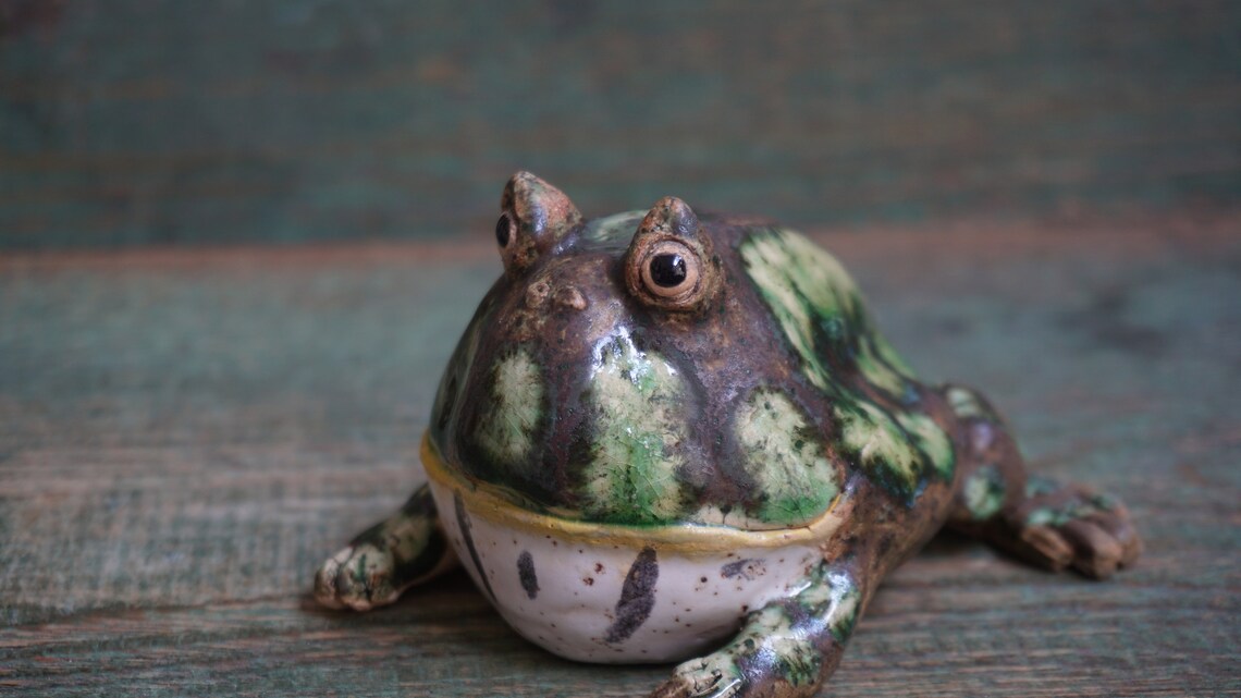 Ceramic Frog Figurine Ceramic Sculpture Art Cute Frog - Etsy