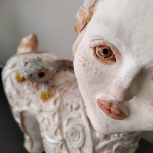 Handmade Ceramic Face Sculpture: Contemporary Clay Art Object - Etsy