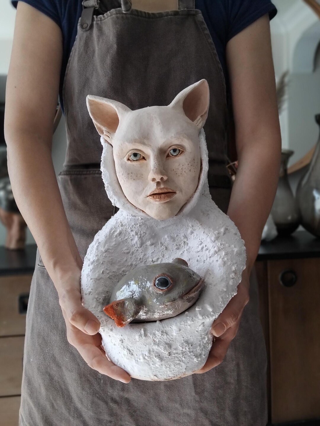 Ceramic Sculpture Art, Human Face Sculpture, Clay Sculpture ...