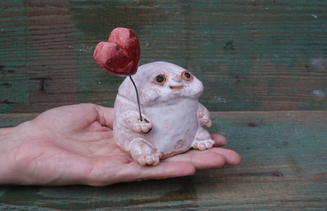 Handmade Ceramic Heart Figurine: Weird Sculpture Art - Etsy