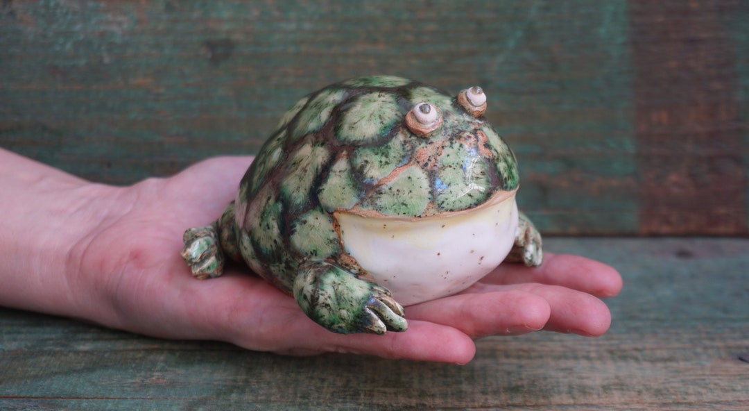 Handmade Ceramic Frog Figurine: Weird Sculpture Art, Budgett's Frog - Etsy