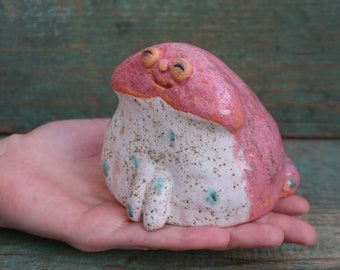 Ceramic Frog Figurine, Ceramic Sculpture Art, Cute Frog Statue, Pacman ...