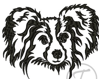 Papillon Dog Embroidery Design - Etsy