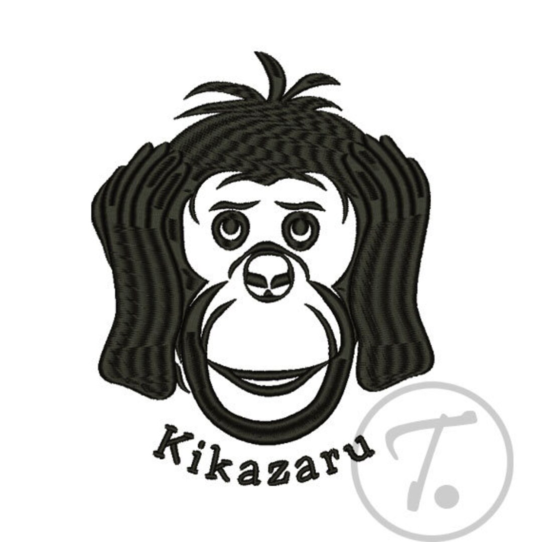 Religious Symbol Embroidery Design. Kikazaru Monkey Embroidery Design ...