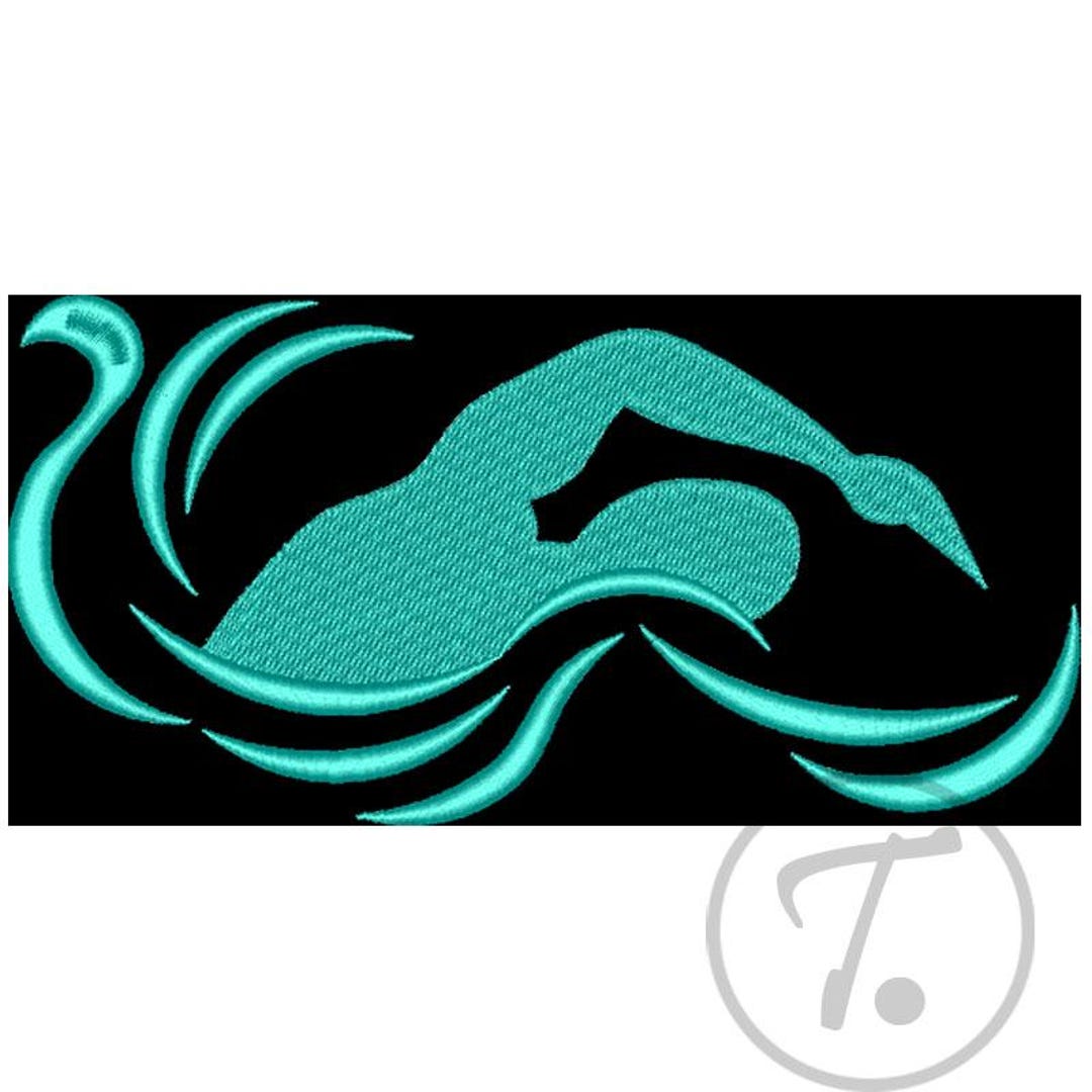 Swimmer Embroidery Design: Sports Motif, 5 Sizes, Machine Pattern ...