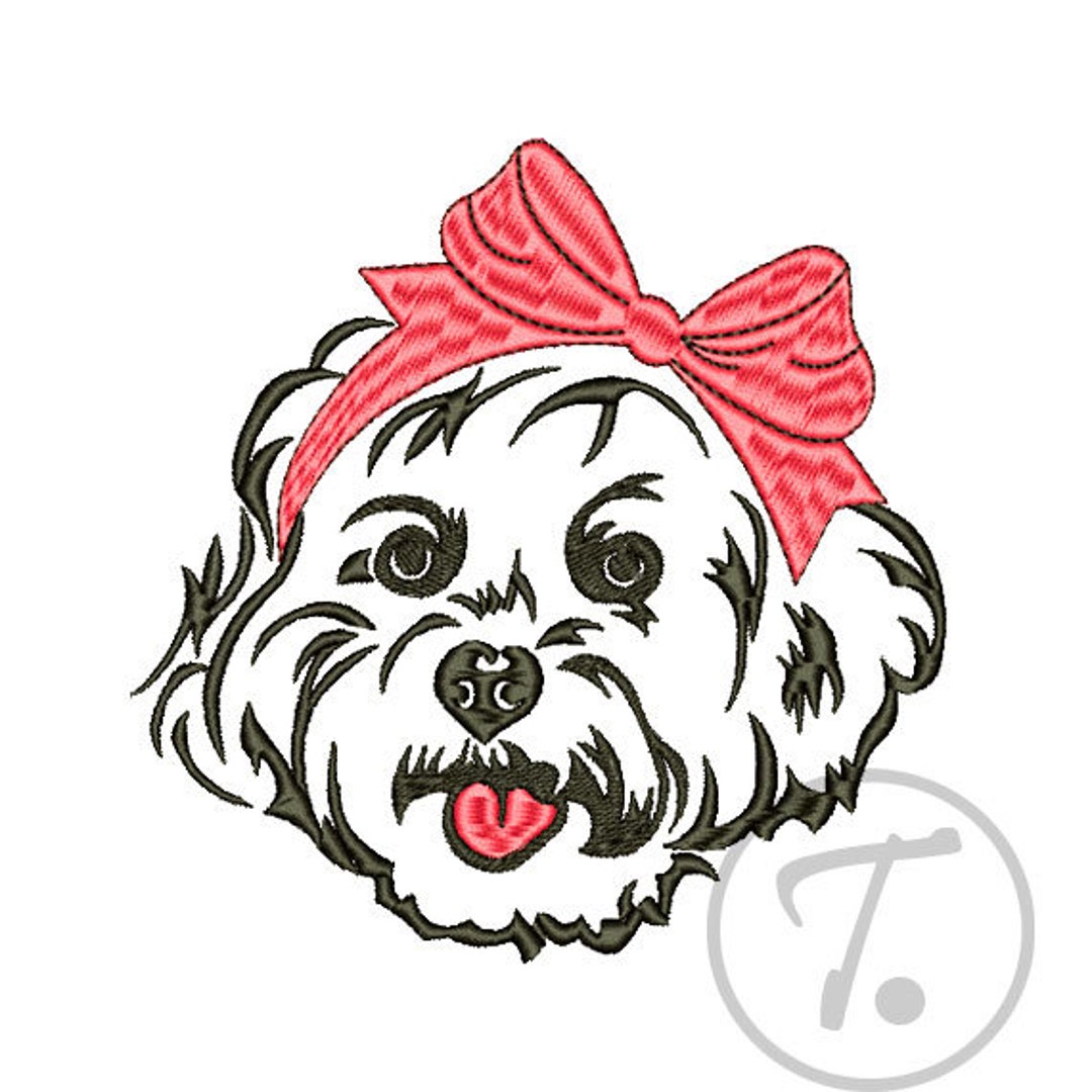 Maltese Dog Embroidery Design in 4 Size. Maltese Dogs Embroidery Pet ...