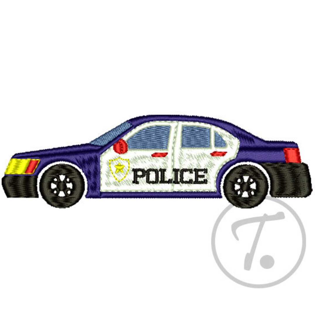 Police Car Embroidery in 4 Size. Police Car Embroidery Design ...