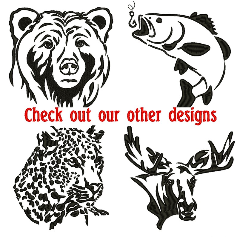 Grizzly Bear Embroidery Design: Wild Animal Pattern (digital Download ...
