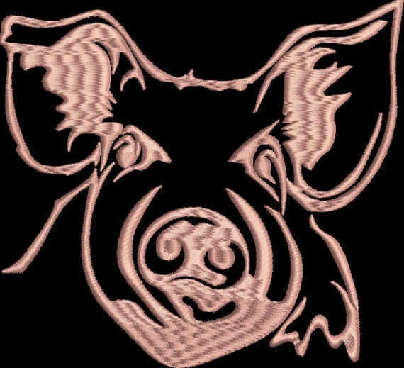 Farm Animals Pig Embroidery Design. Domestic Animals | Etsy