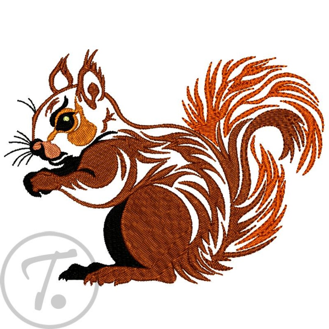 Squirrel Embroidery Design: Brown Squirrel, Rare Pets (3x3 to 6x10 ...