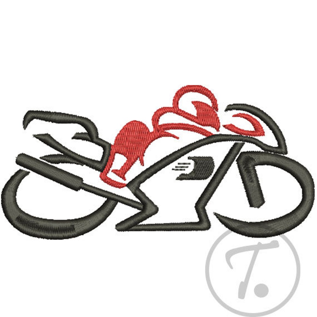 Moto Sport Embroidery. Motorcycle Embroidery. Moto Racer in 3 Size ...