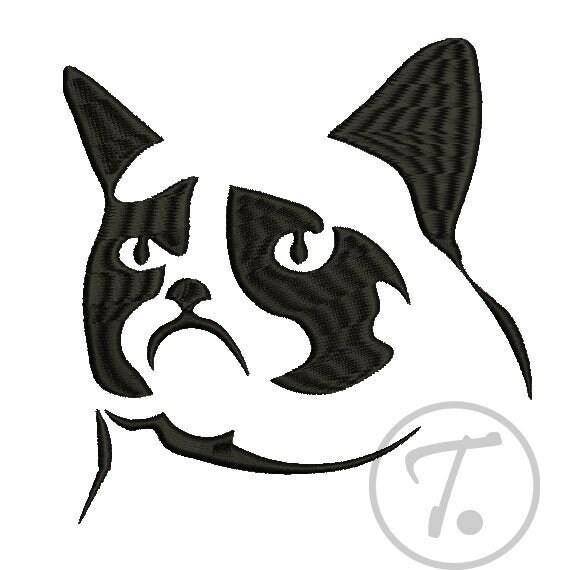 Cats Embroidery Designes. Grumpy Cat Embroidery. Pets Design. - Etsy