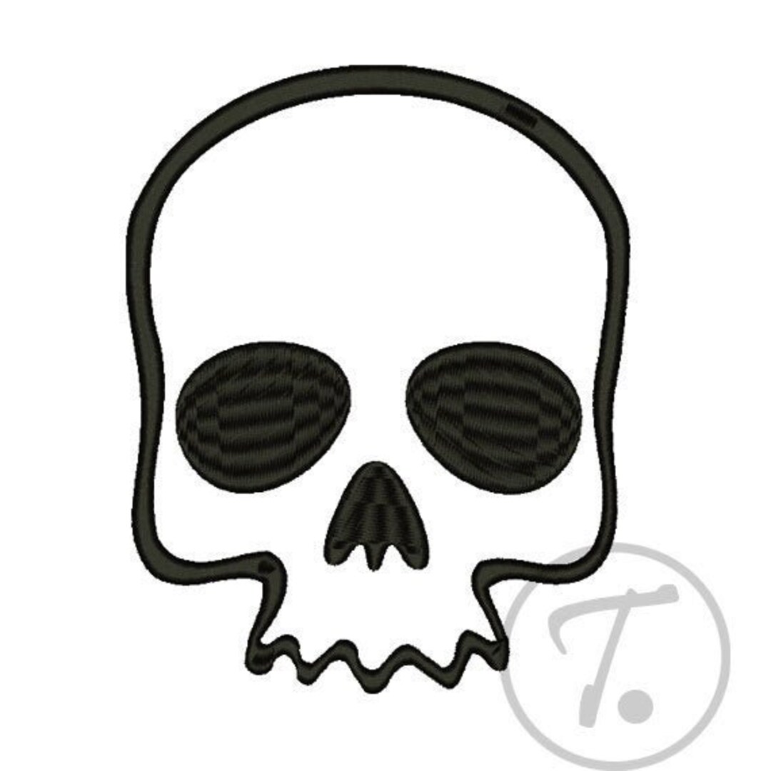 Skull Embroidery in 4 Size Skull for Hells Drivers. Motorcyclist ...