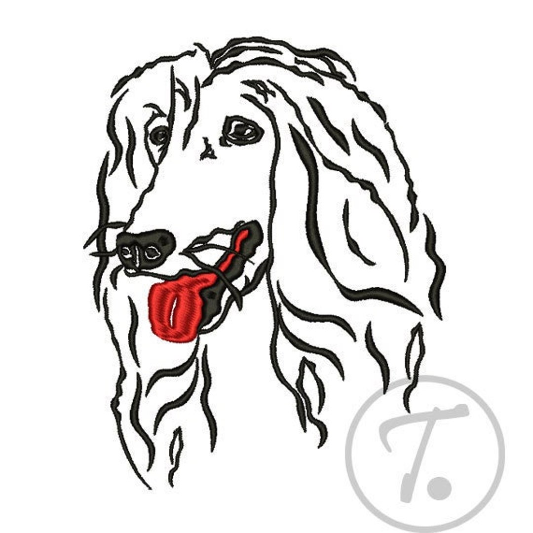 Afghan Hound Dogs Embroidery Design. Dogs Embroidery in 4 Size. Pet ...