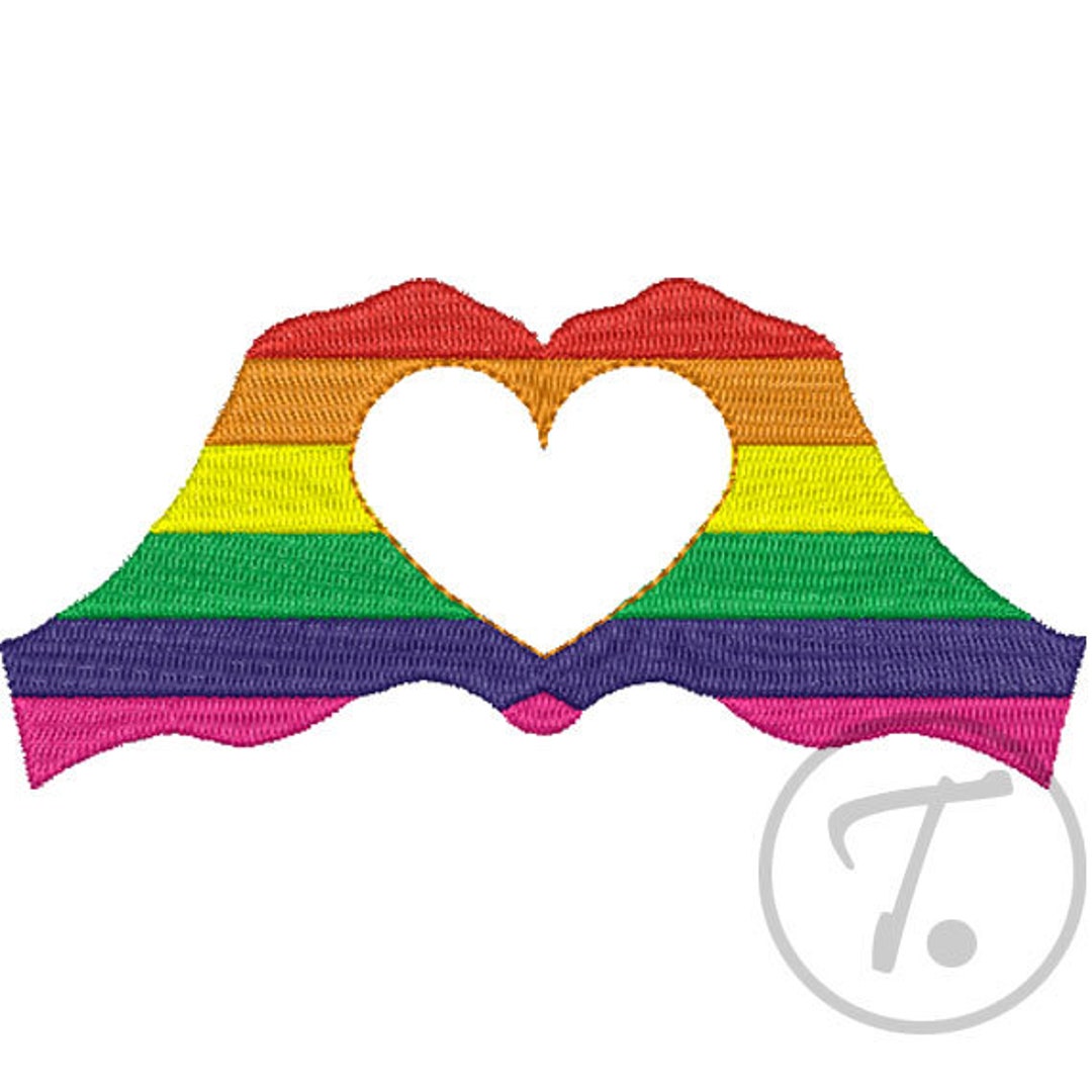 LGBT Embroidery Symbol of Love Pride Parade Symbol in 4 Sizes Design ...