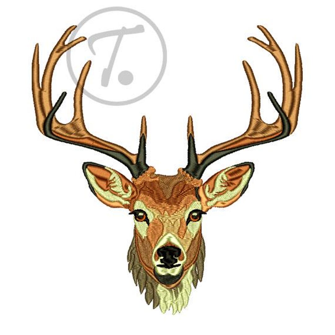 Embroidery Design of Deer in 3 Sizes. Wild Animal Deer. Design of ...
