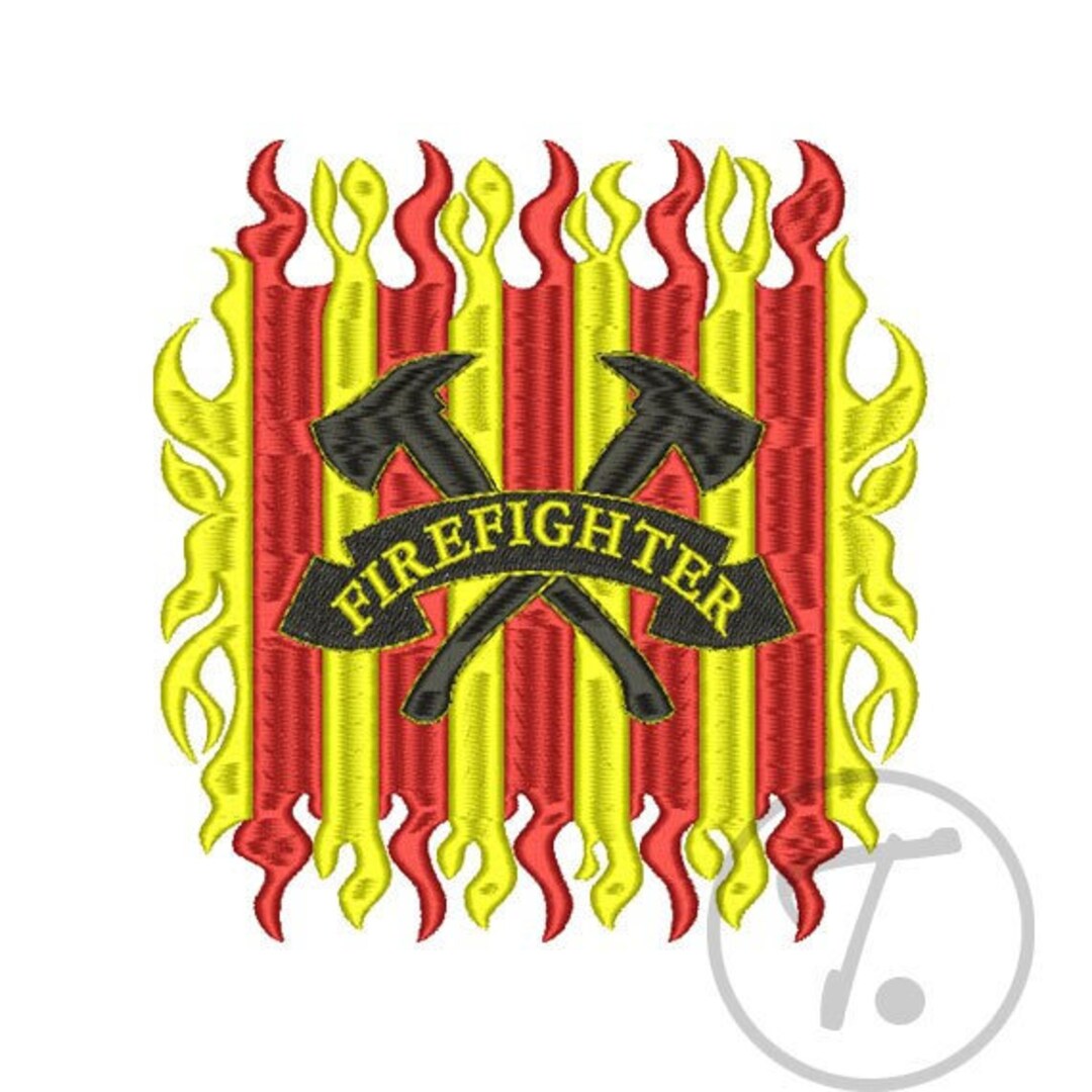 Firefighter Embroidery Design. Fireman Symbol Embroidery in 4 Size ...
