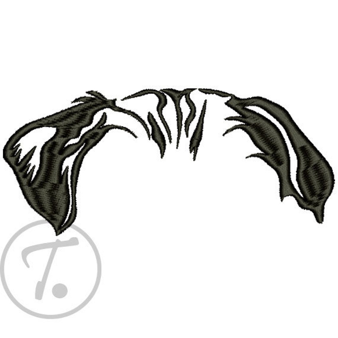 Dog Pug Ears Design. Embroidery Design of Dog's Ears Outline. 4 Sizes ...