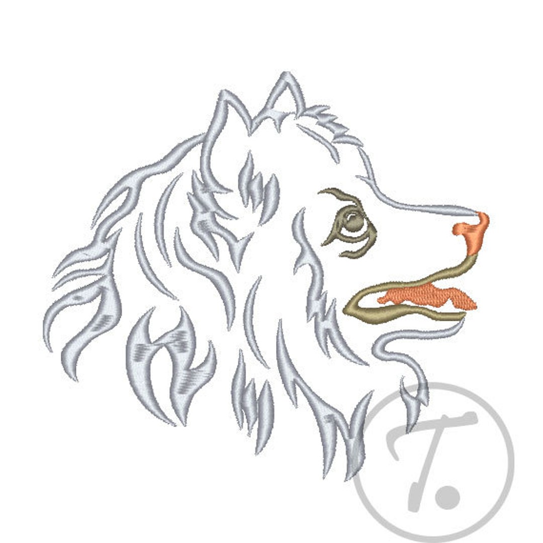Japanese Spitz Dog Embroidery Design. 4 Sizes. Spitz Dogs Embroidery ...