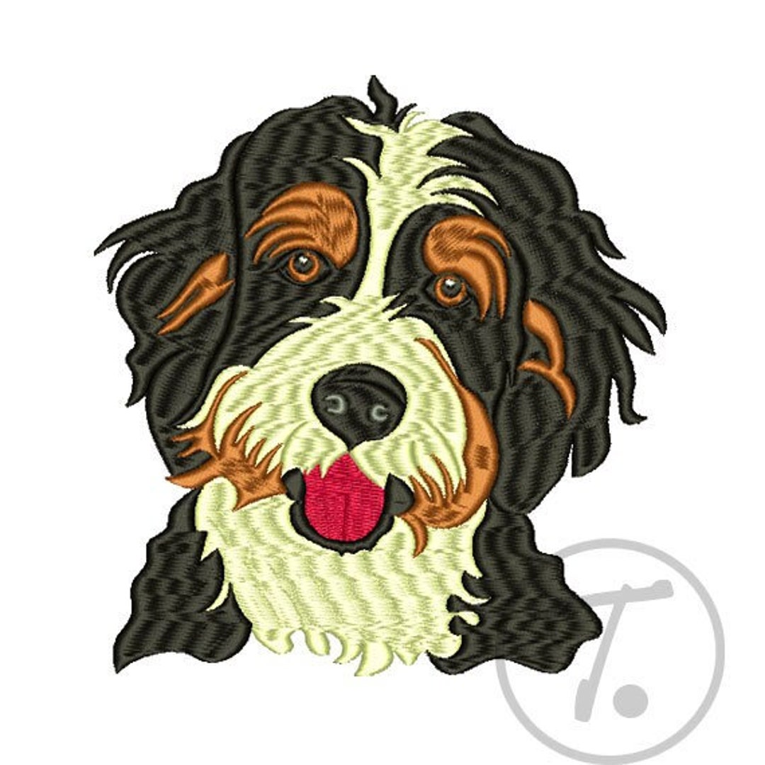 Dog Embroidery Bernedoodle Dogs Embroidery Design 4 Size Animal ...
