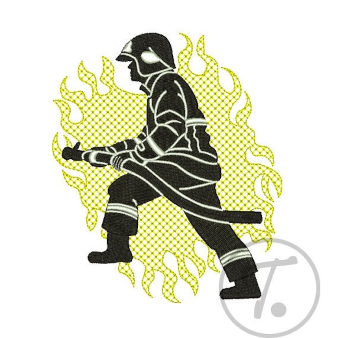 Fireman Embroidery Design in 4 Size. Firefighter Embroidery. Fireman ...