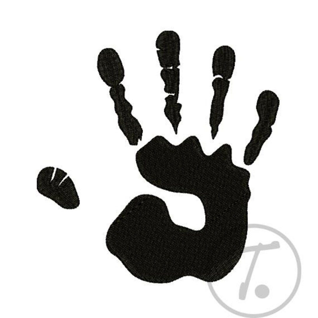 Handprint Embroidery Design: Symbol in 5 Sizes, Pattern (digital ...