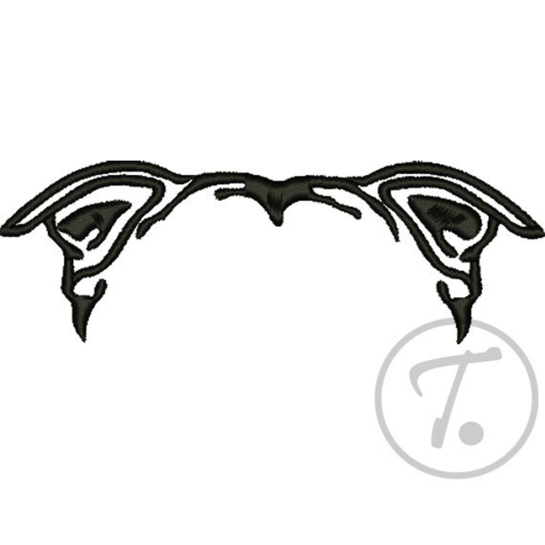 Pitbull Ears Design. Embroidery Design of Dog's Ears Outline. 4 Sizes ...